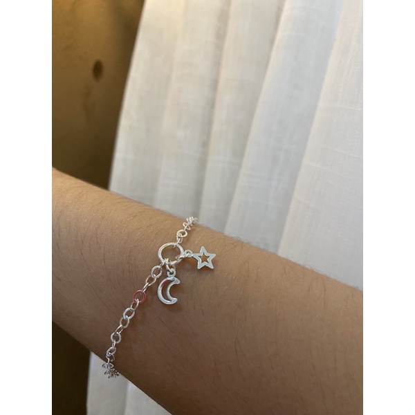 Pulseira Lua e Estrela Prata 925 | Shopee Brasil