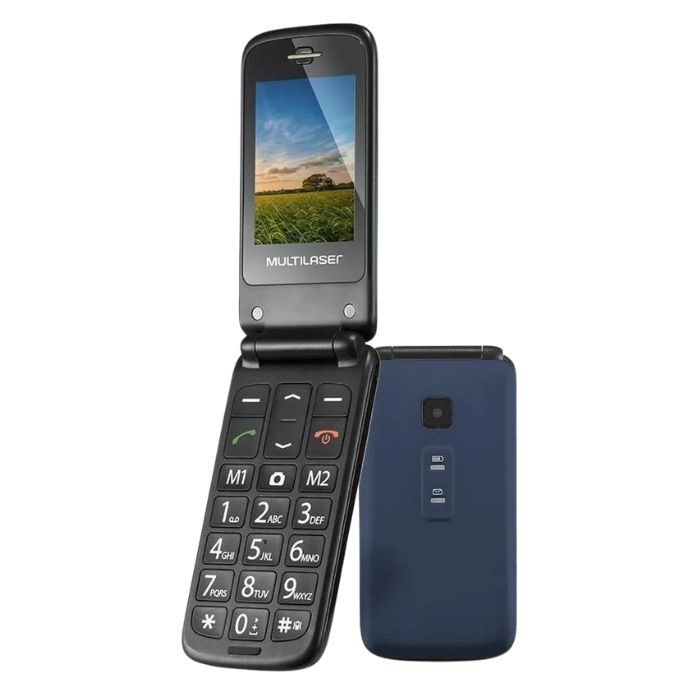 Celular Multilaser Vita Flip Simples para Idoso Tecla Grande Dual Chip MP3 Rádio FM Lanterna ...