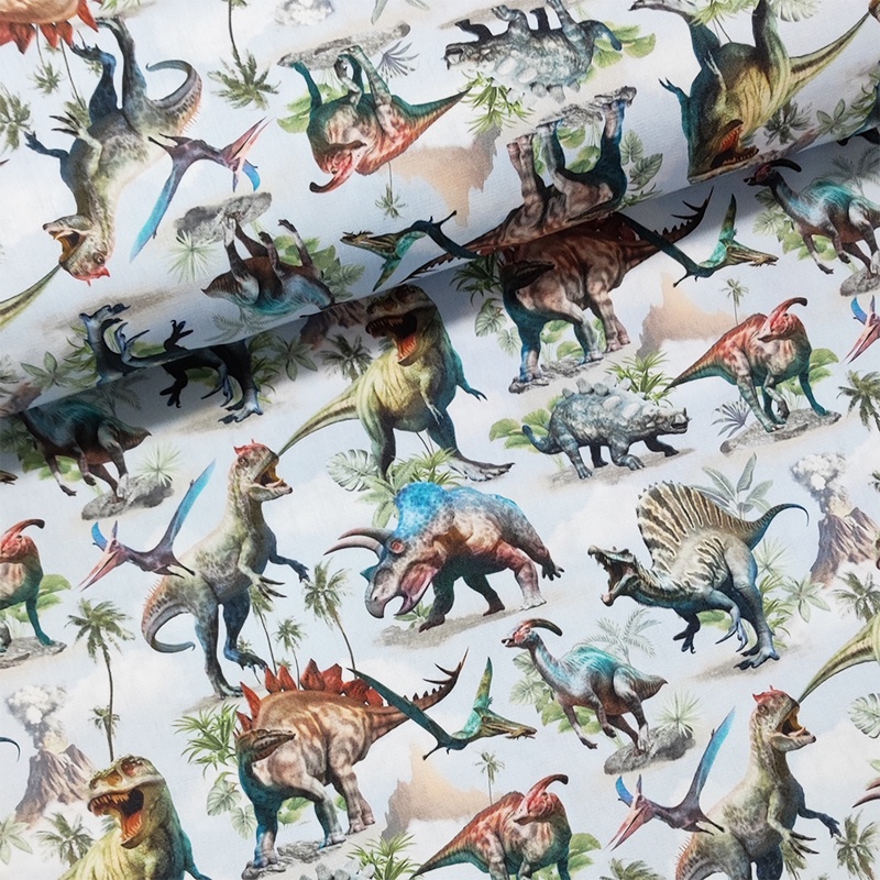 Tecido para Patchwork Estampa Dinossauro T-Rex Digital 25cm x 140cm ...