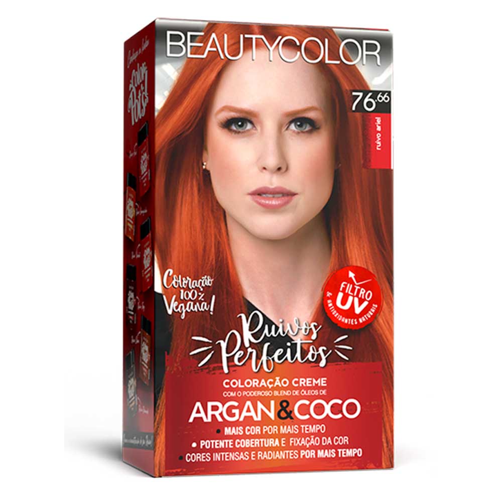 Kit Coloração Ruivo Ariel 76.66 - Beauty Color | Shopee Brasil