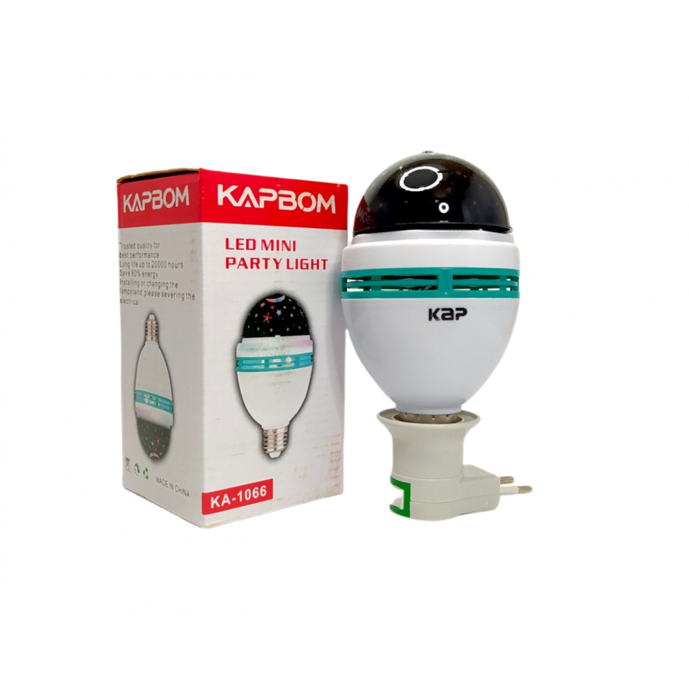 Lâmpada de Festa Kapbom LED RGB Globo Giratório Estrela Bocal E27 KA ...