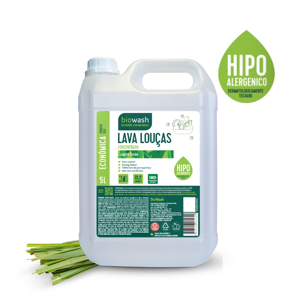 BW LAVA LOUCAS CAPIM LIMAO 5 LT | Shopee Brasil