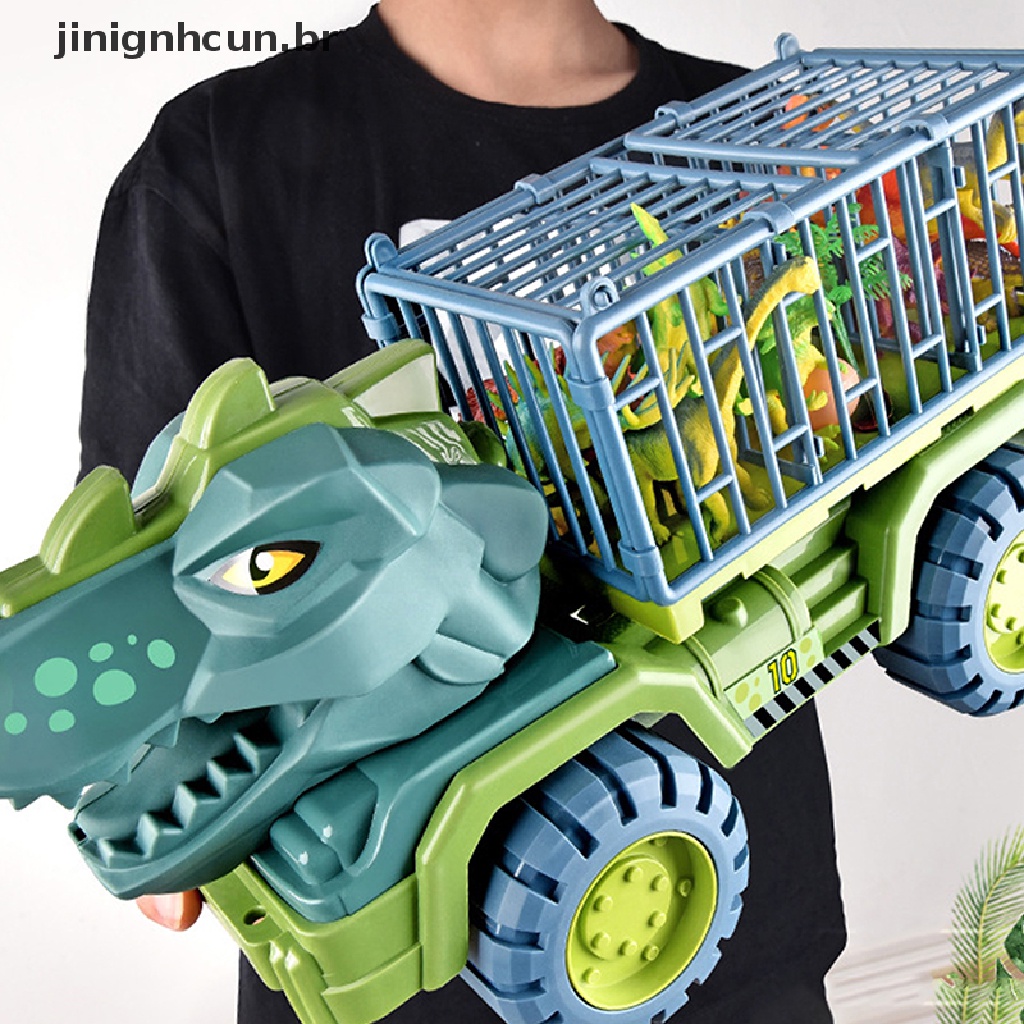jinignhcun Carro Dinossauros De Brinquedo Transporte De Caminhão Pull ...