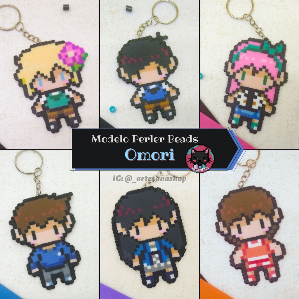 Chaveiros Perler Beads/Pixel Art - Omori | Shopee Brasil