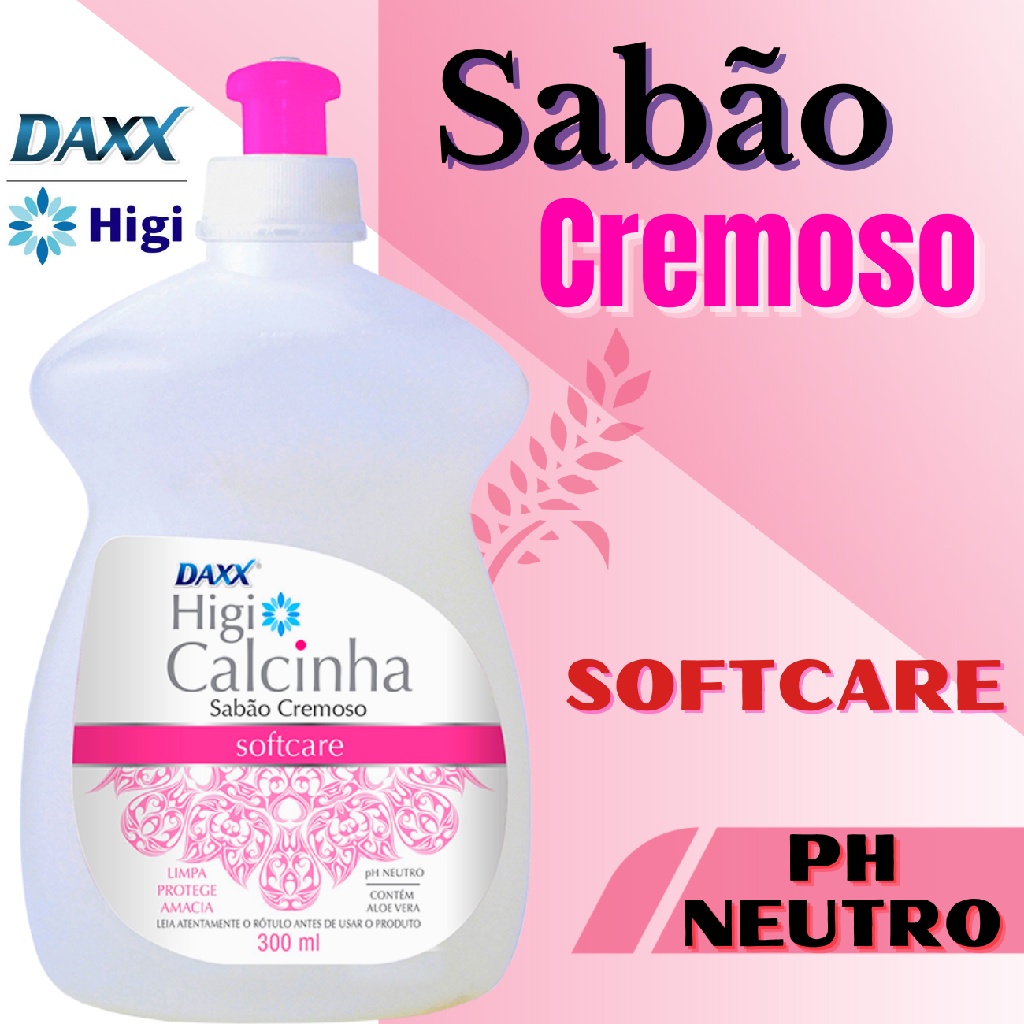 Sabao Cremoso Softcare Daxx Higi Calcinha 300ml Sabonete Intimo Para ...