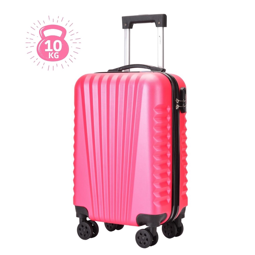 Mala Pequena De Bordo ABS Rosa Pink Com Rodas 360° Malas Cruzeiro ...