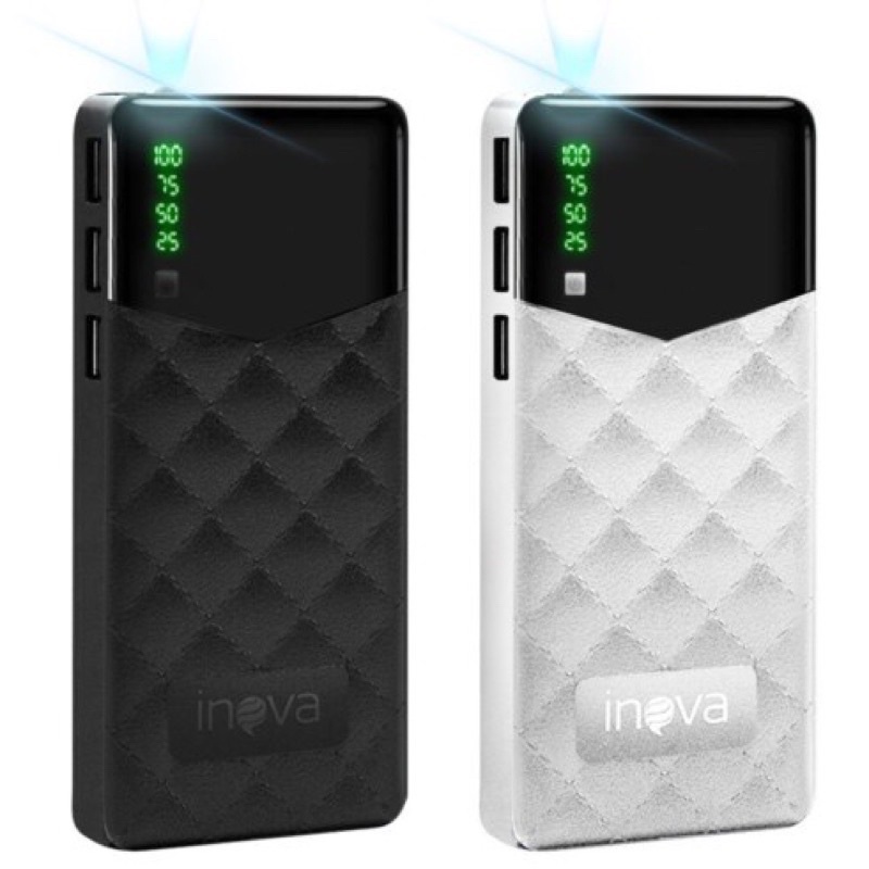 Power Bank inova 3 portas USB 10000 mah visor de led lanterna | Shopee ...