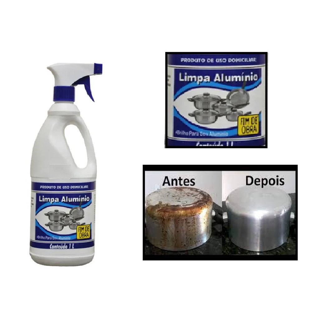 Limpa Alumínio Spray para limpeza de panelas, utensílios de cozinha ...