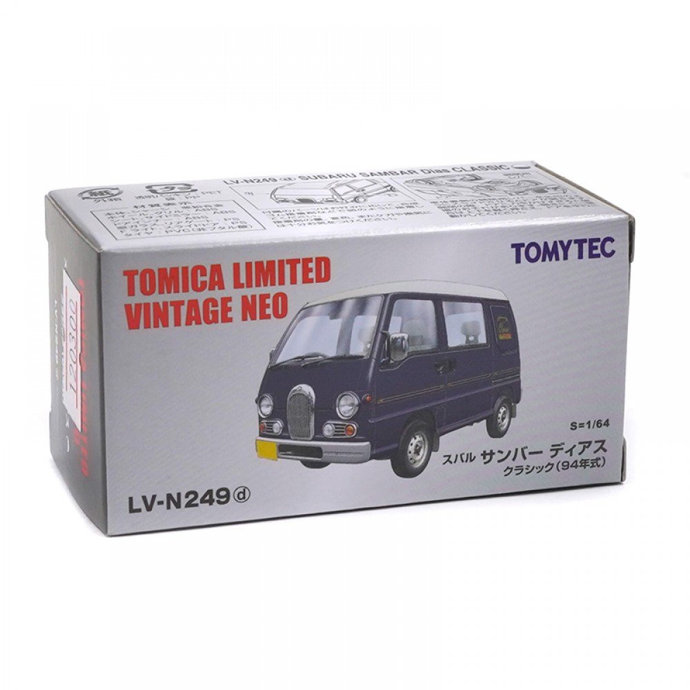 Tomytec 4543736323655 1/64 SUBARU SAMBAR DIAS Clássico 1994 SEPIA Azul Branco LV-N249D Escala ...