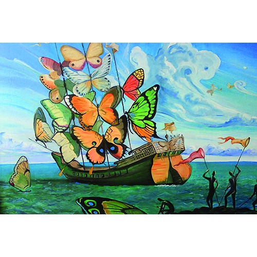 Quadro de Salvador Dali - Navio Com Velas de Borboleta | Shopee Brasil