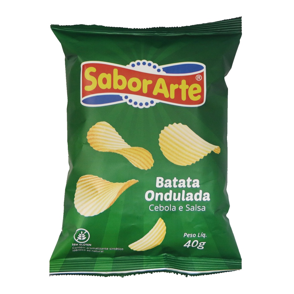Salgadinho Batata Ondulada Cebola e Salsa SaborArte 40g | Shopee Brasil