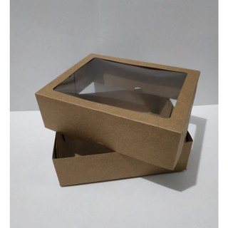 Caixa Kraft com Visor para Presente- Embalagem com 20 Unidades- 19x15x6 ...