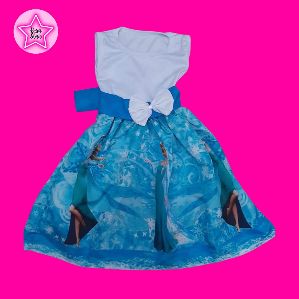 Vestido Infantil Frozen Elsa + Arco Infantil | Shopee Brasil