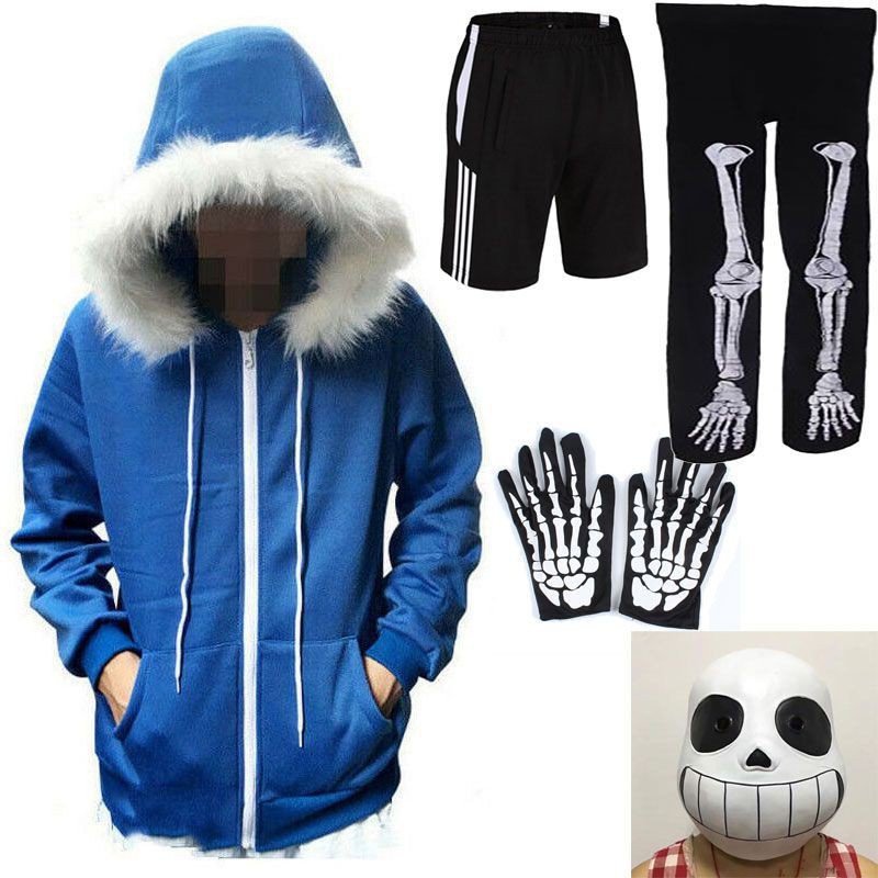 Undertale Sans Skull Cosplay Casaco De Jogo Capuz Azul Camisola ...