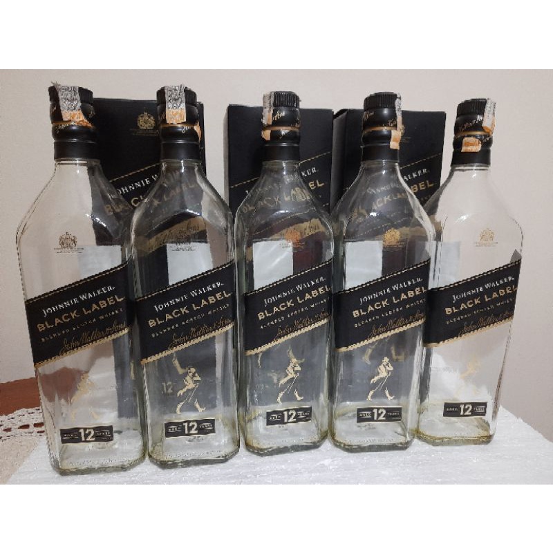6 Garrafas vazias de Black Label 1Lt com tampa e caixa | Shopee Brasil