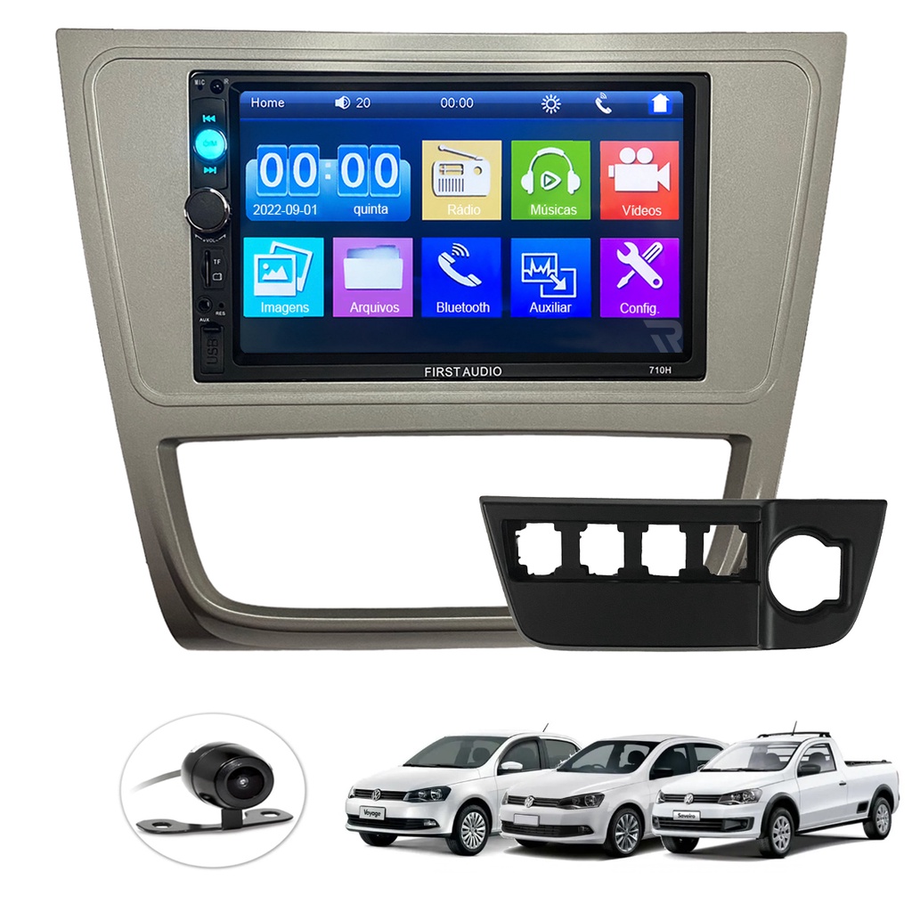 Kit Central Multimidia DVD 2 Din Mp5 VW Gol Voyage Saveiro G6 Grafite | Shopee Brasil