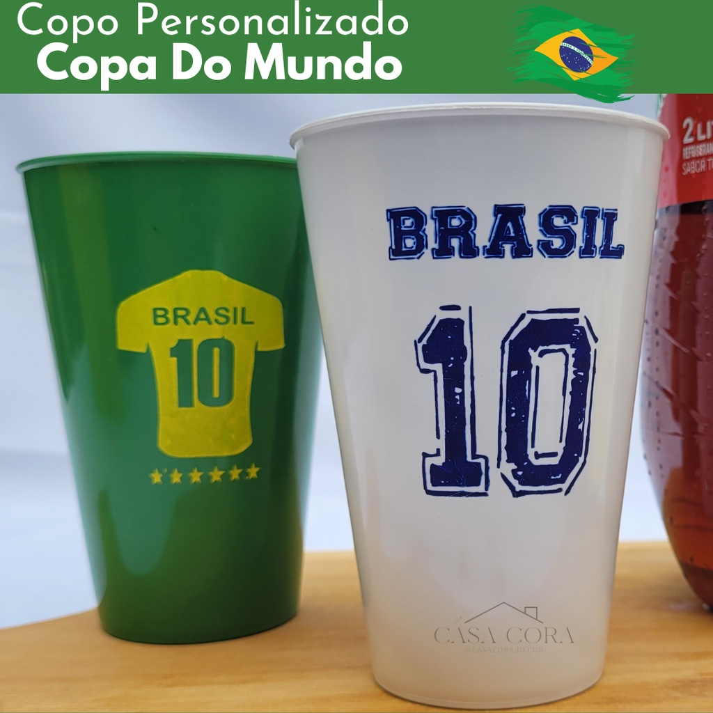 Copo Da Copa do Mundo Personalizado 450ml Branco ou Verde Copo do ...