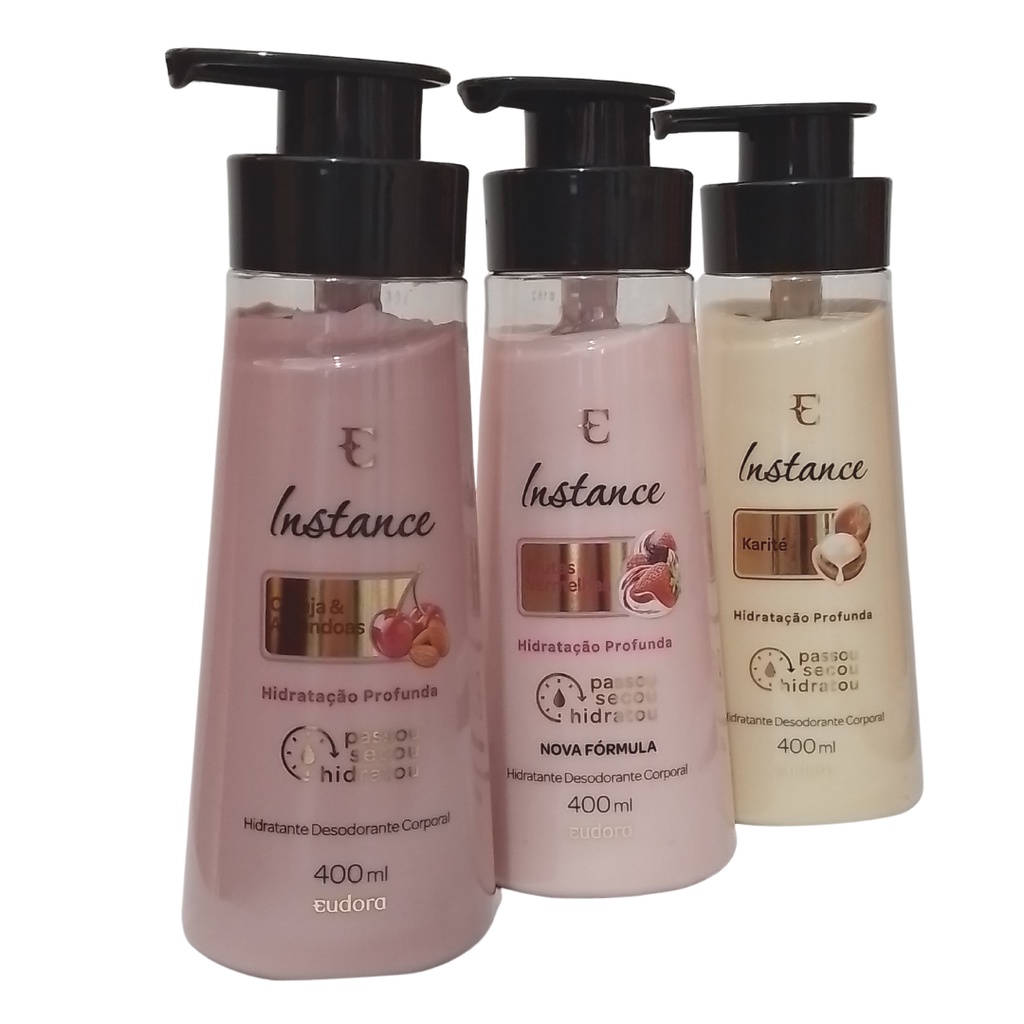 Eudora Instance hidratante corporal 400 ml e 200 ml. | Shopee Brasil