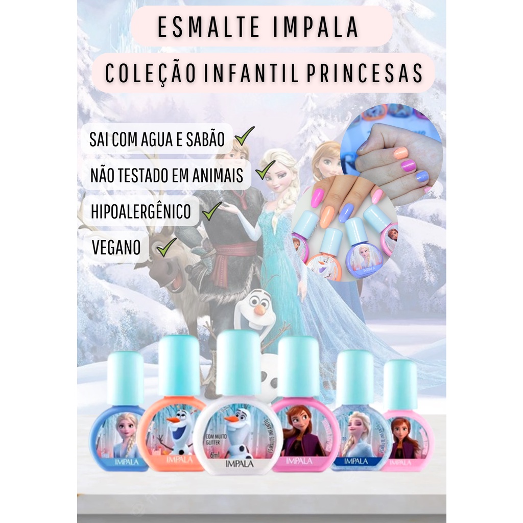 Esmalte Impala Infantil Coleção Disney Frozen 6ml | Shopee Brasil