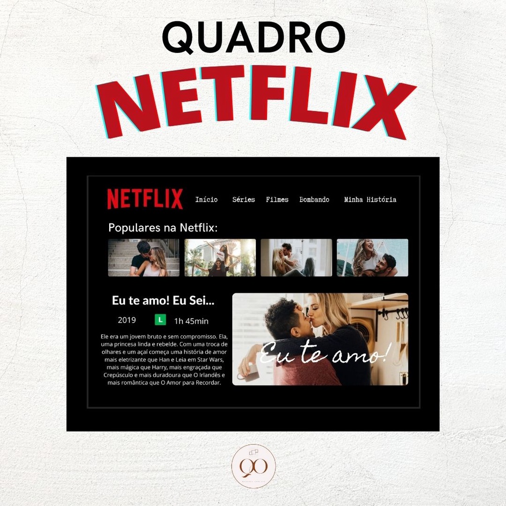 Quadro Netflix - Presente, Amor, Familia, Decoração, Personalizado ...