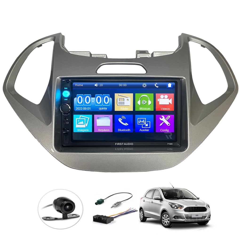 Kit Central Multimidia DVD 2 Din Mp5 Ford Ka 2014 a 2019 Prata | Shopee Brasil