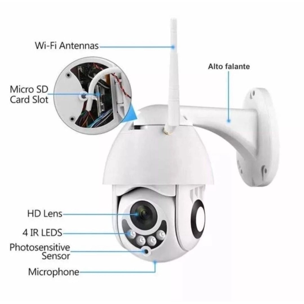 Câmera Externa Hd Ip 66 Wifi 360º Resistente Água Smart Celular ...