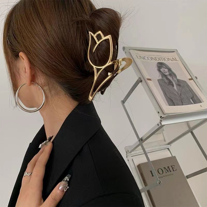 Grampo De Metal Coreano Exclusivo Com Design De Nicho Oco De Flor De ...