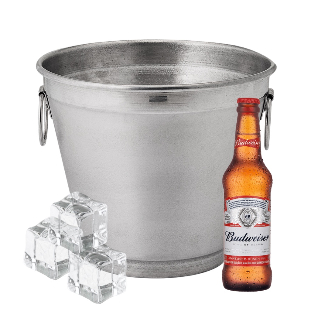 Balde de Gelo Pequeno 2,6 L Polido Garrafa Long Neck Cerveja Champagne ...