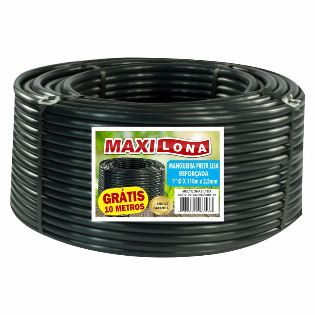 Mangueira Preta 1 Polegada 2 3mm Para Irriga o Rolo De 100m