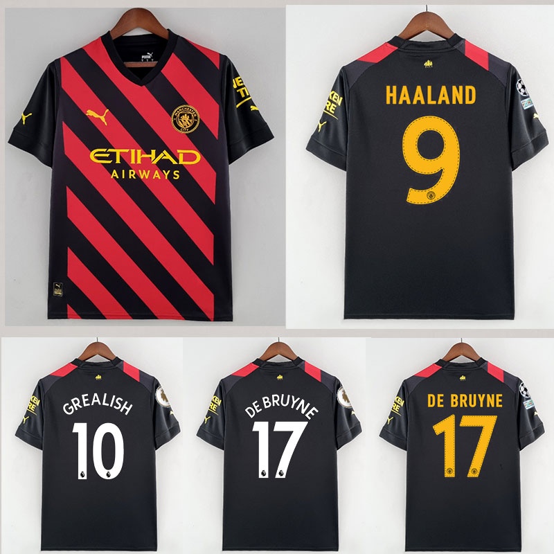 Camisa DE Futebol 22/23 Manchester City Longe Dos Homens Adultos ...