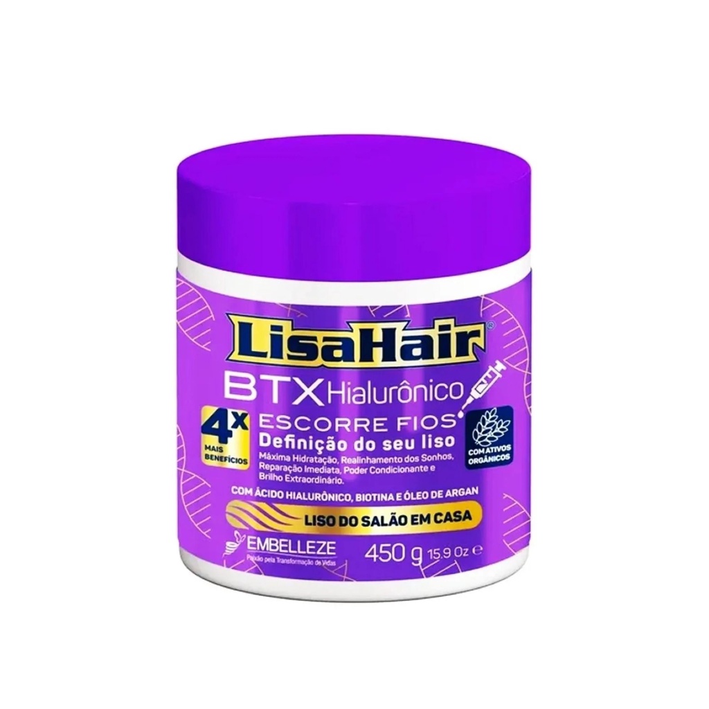 Lisa Hair Btx Hialuronico Embelleze 450g | Shopee Brasil