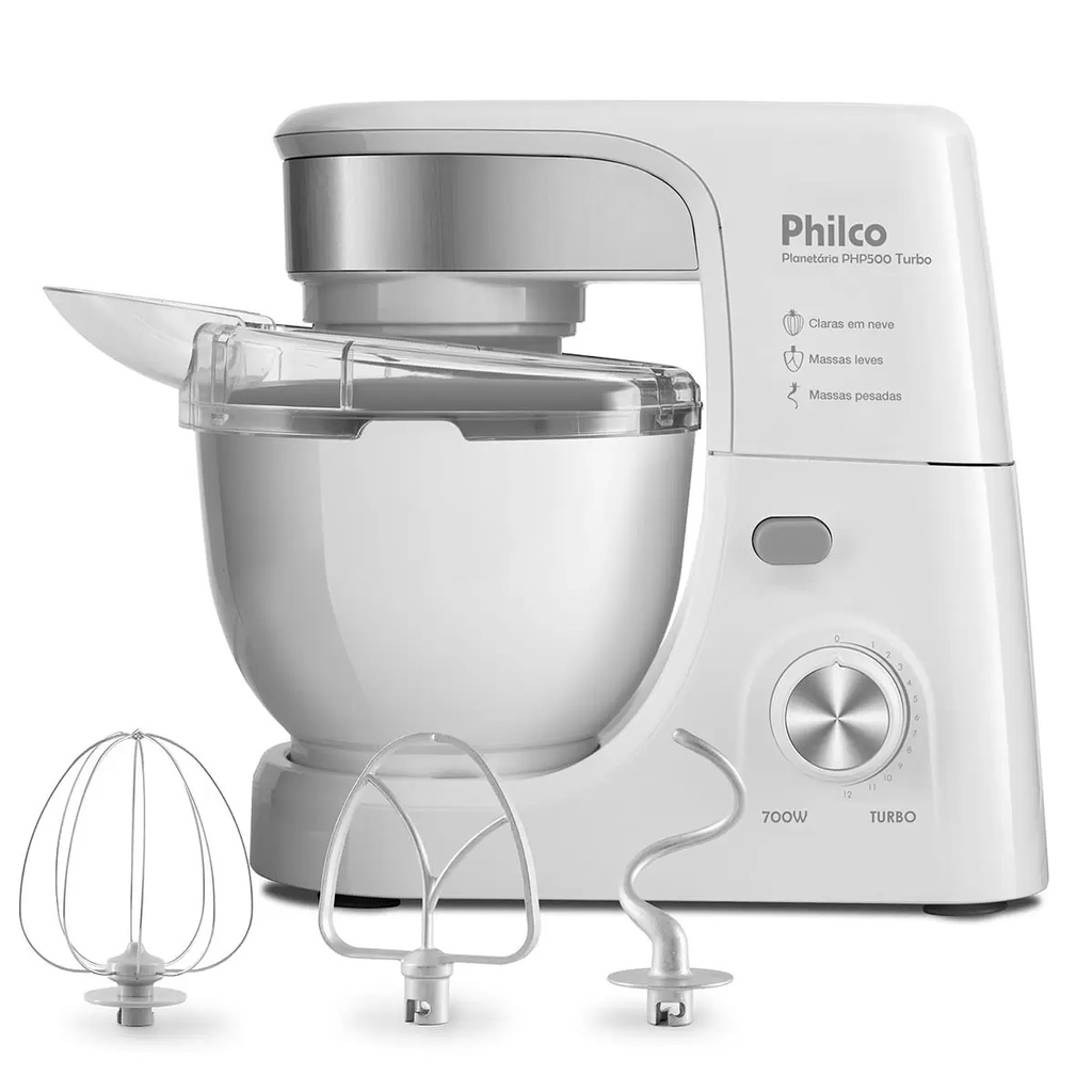 Batedeira Planetária Philco PHP500 Branca Turbo - 220V | Shopee Brasil