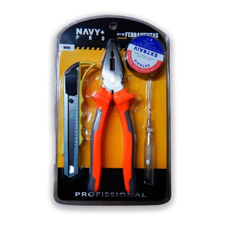 KIT FERRAMENTAS C/ 4 PEÇAS NAVY+PRO | Shopee Brasil