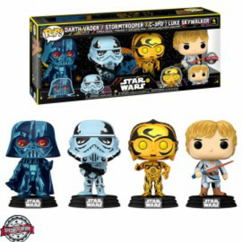 FUNKO POP STAR WARS - RETRO SERIES (4 PACK) | Shopee Brasil