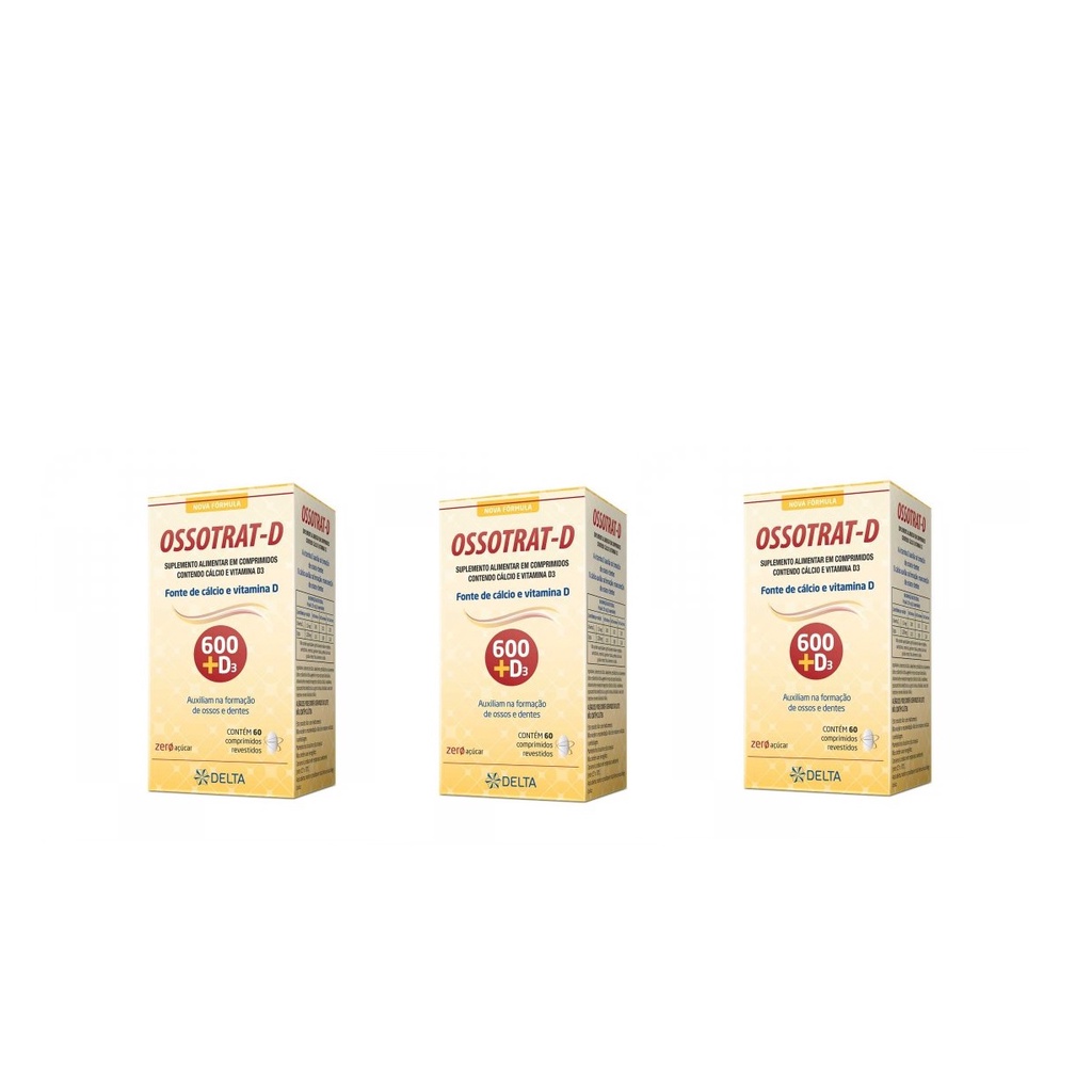 Kit C/3 Ossotrat D 600MG+D3 C/60 Comprimidos Revestidos | Shopee Brasil
