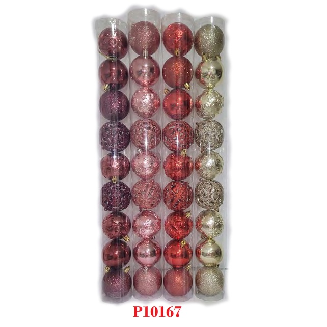 Tubo com 9 Bola de Natal Sortidas Fosca Brilhante Vazada 6cm P10167 ... Tubo com 9 Bola de Natal Sortidas Fosca Brilhante Vazada 6cm P10167 ...
