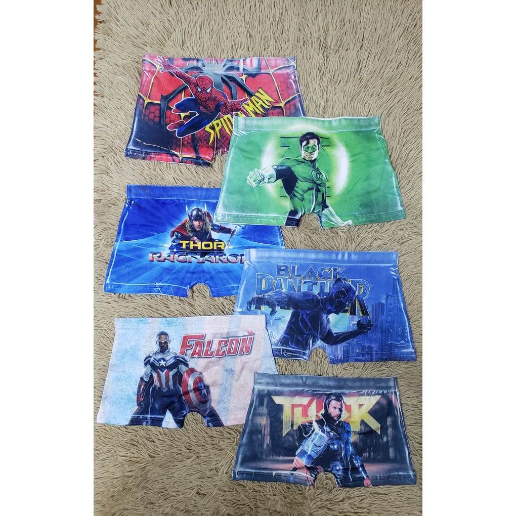 Kit 10 cuecas boxer infantil sublimado personagem | Shopee Brasil