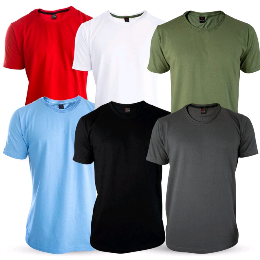 KIT 5 CAMISETAS BÁSICA LISA GOLA REDONDA 100% ALGODÃO CORES SORTIDAS KINGFORCE/DUCAM | Shopee Brasil