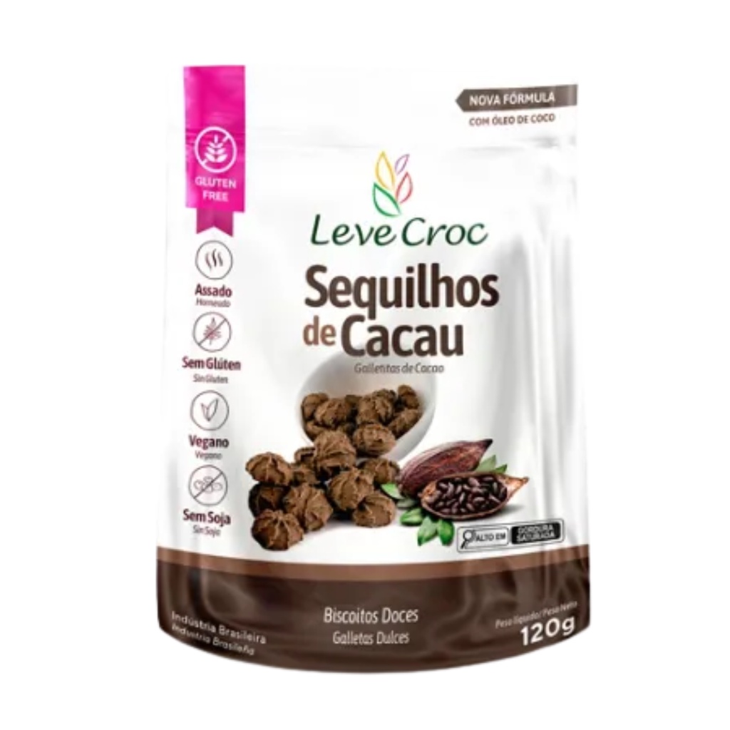 Biscoito Sequilho Sem Glúten Bolacha de Cacau Doce 120g | Shopee Brasil