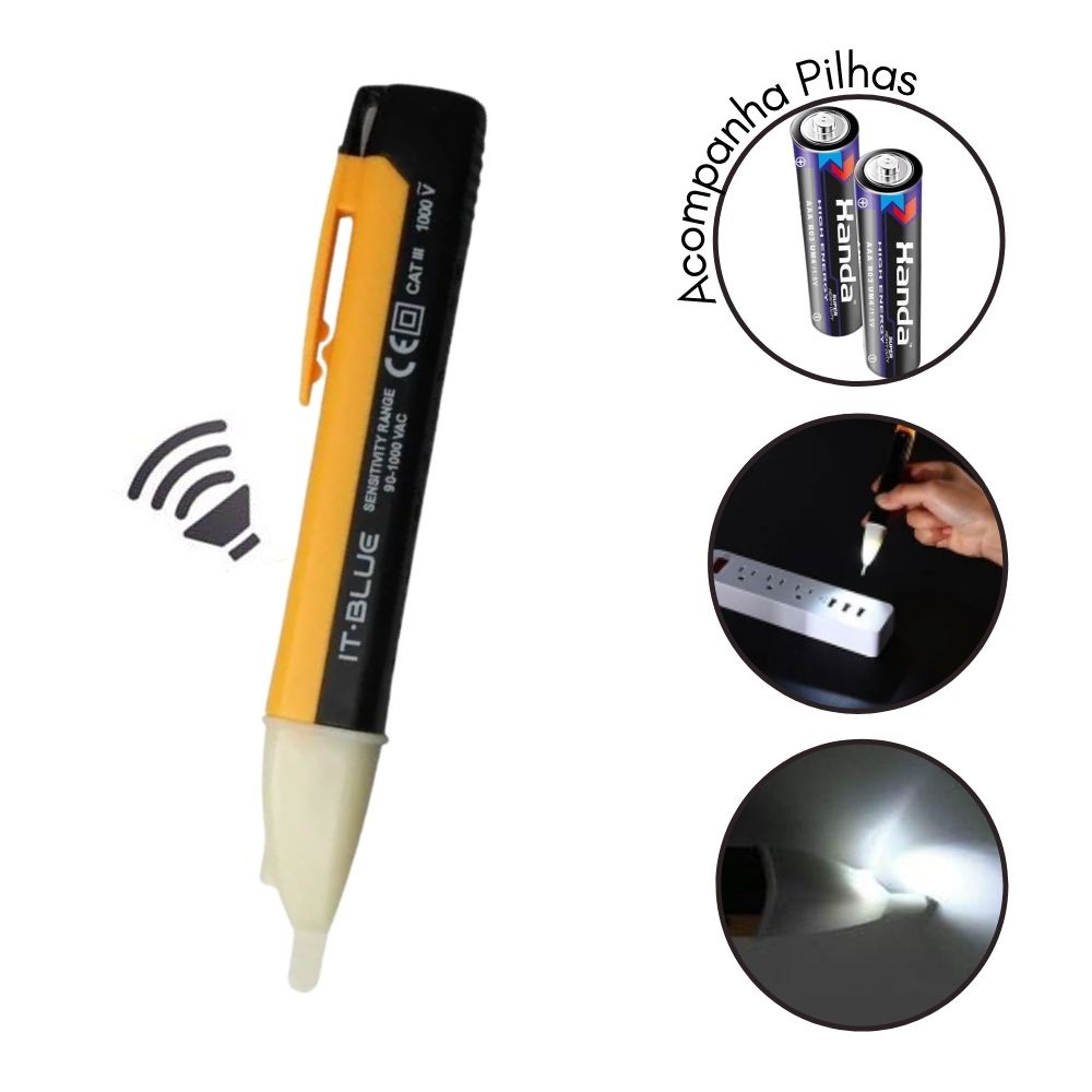 Caneta Detectora De Energia Eletrica Voltimetro Teste Tensao Sonora ... Caneta Detectora De Energia Eletrica Voltimetro Teste Tensao Sonora ...