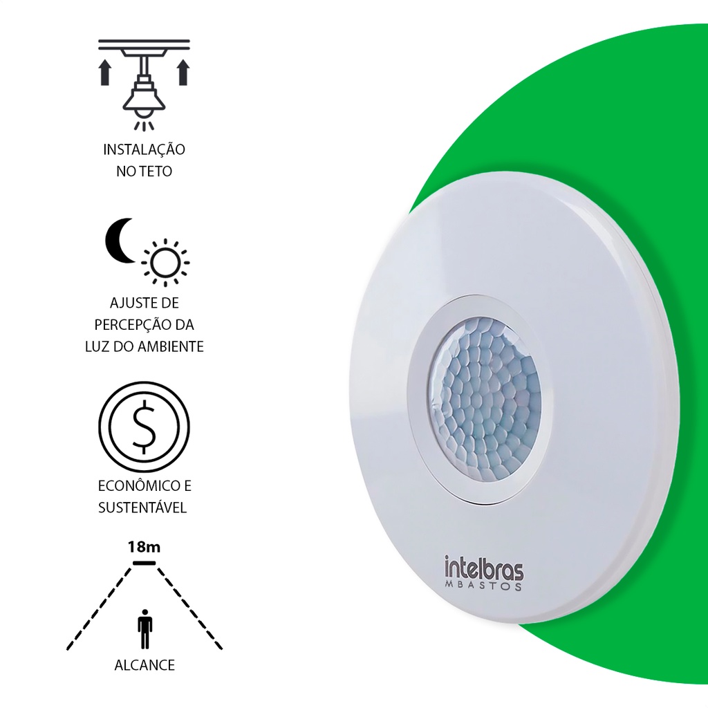 Sensor de Presença Multifuncional Teto 6m ESP 360 Intelbras | Shopee Brasil