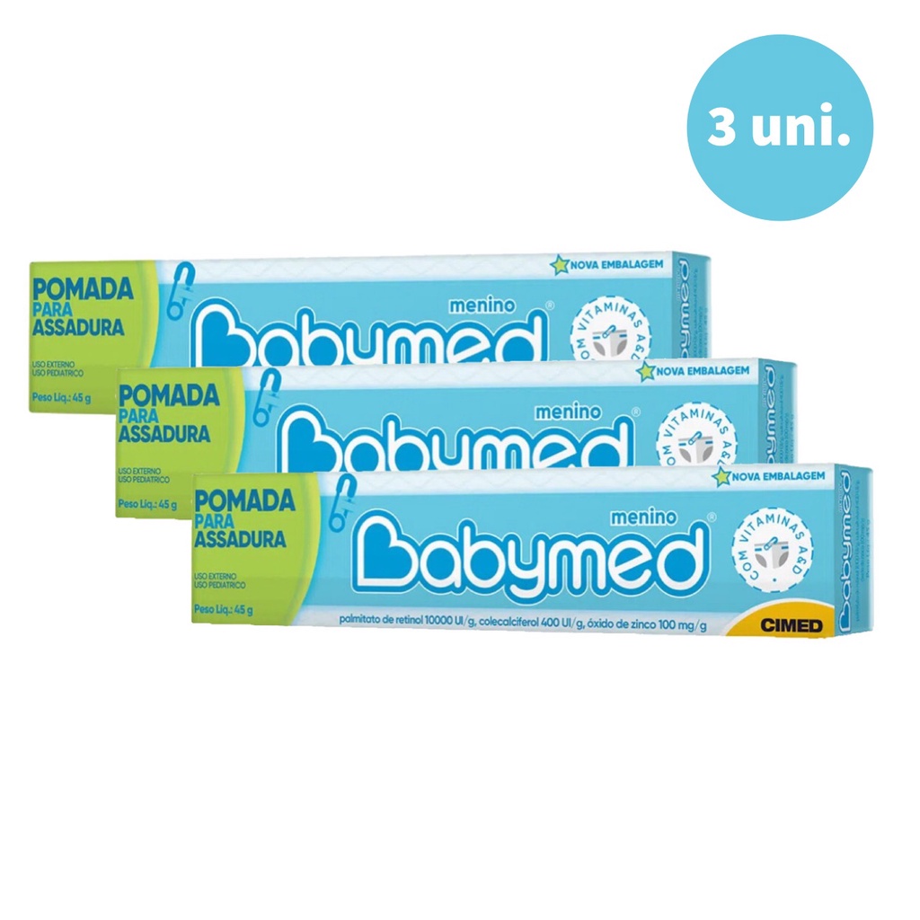 Kit com 3 Pacotes Creme Babymed Pomada Assadura | Shopee Brasil