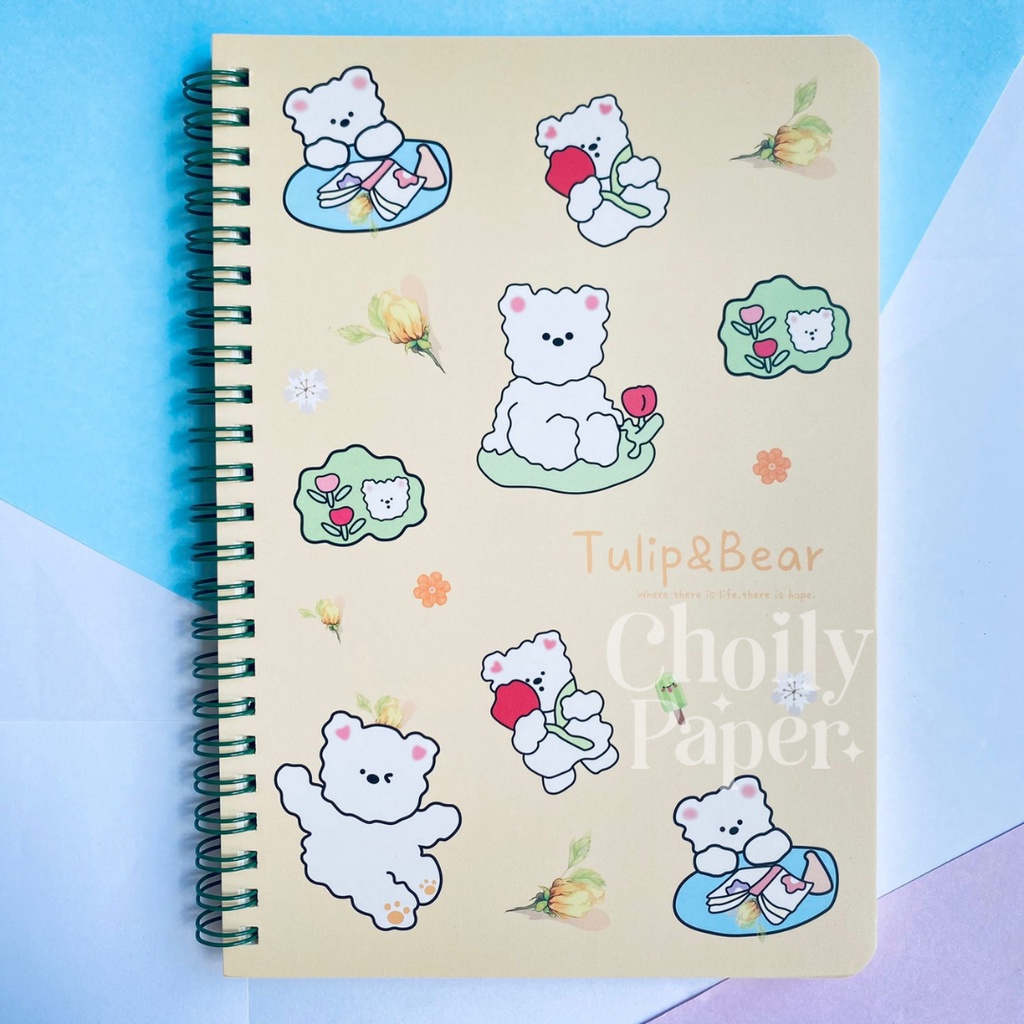 Caderno Espiral Pautado Urso Fofo Bear A5 | Shopee Brasil