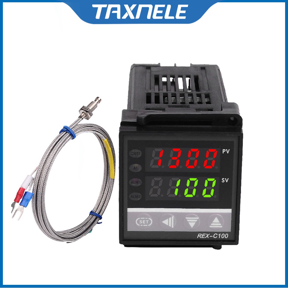 Controlador De Temperatura PID Digital Duplo REX-C100 Com Termopar De Sensor K , Saída De Relé ...