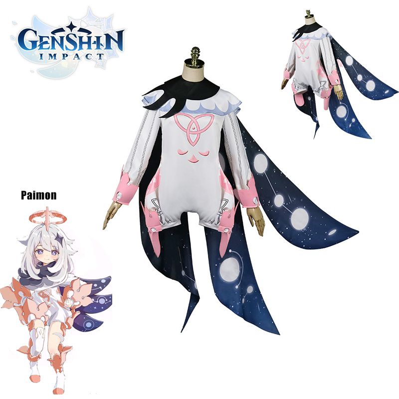 Traje Autêntico Genshin Impact Paimon Cosplay Para Qualquer Ocasião | Shopee Brasil