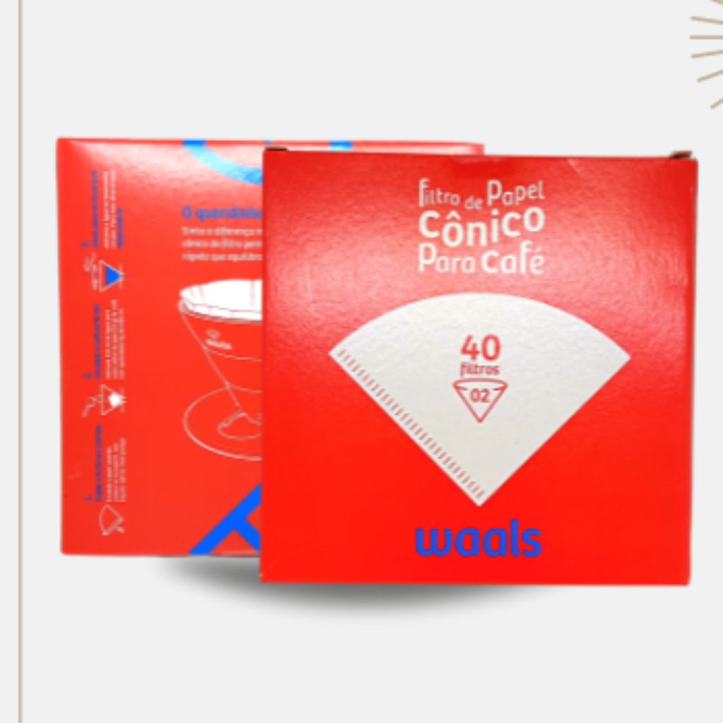 Filtros de papel cônico para V60 - tamanho 02 – Waals | Shopee Brasil