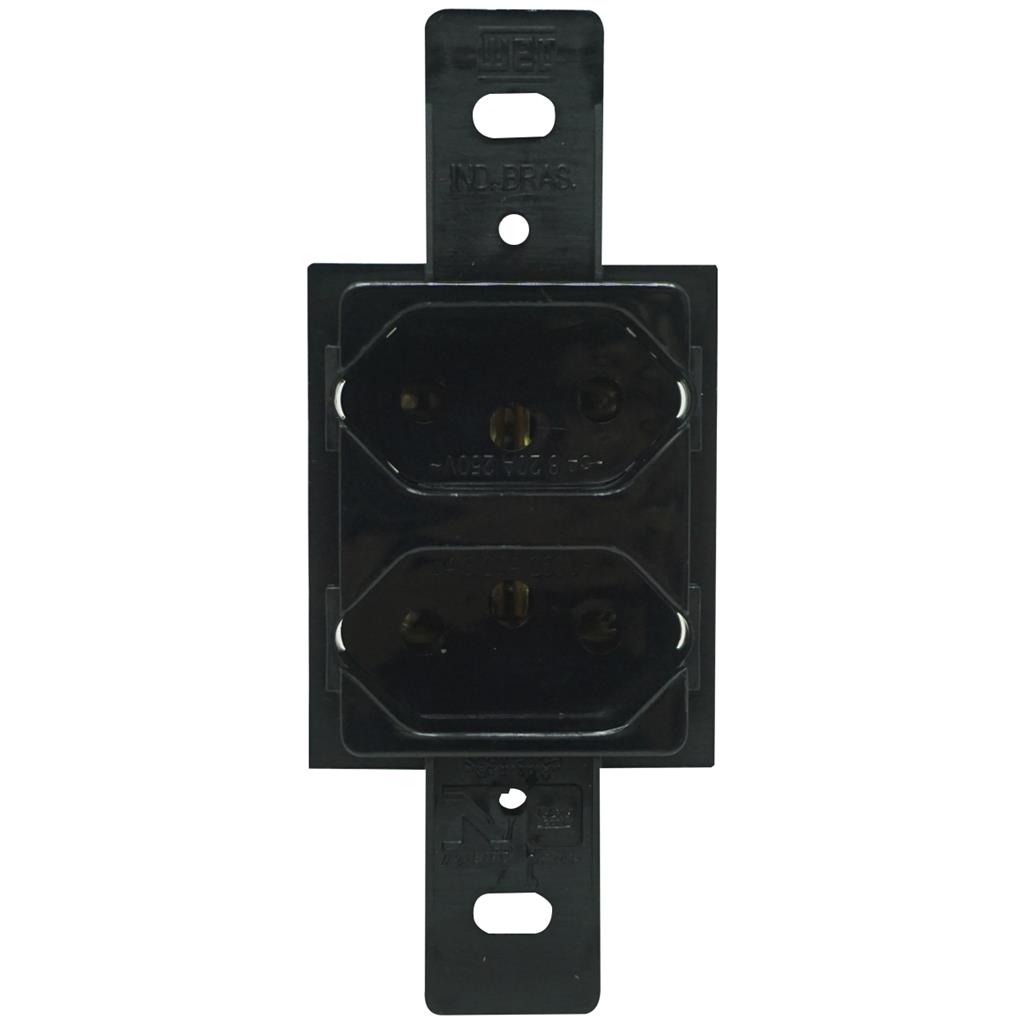 Conjunto 2 Tomadas 2P+T 20A 250V Sem Placa Preto Weg | Shopee Brasil