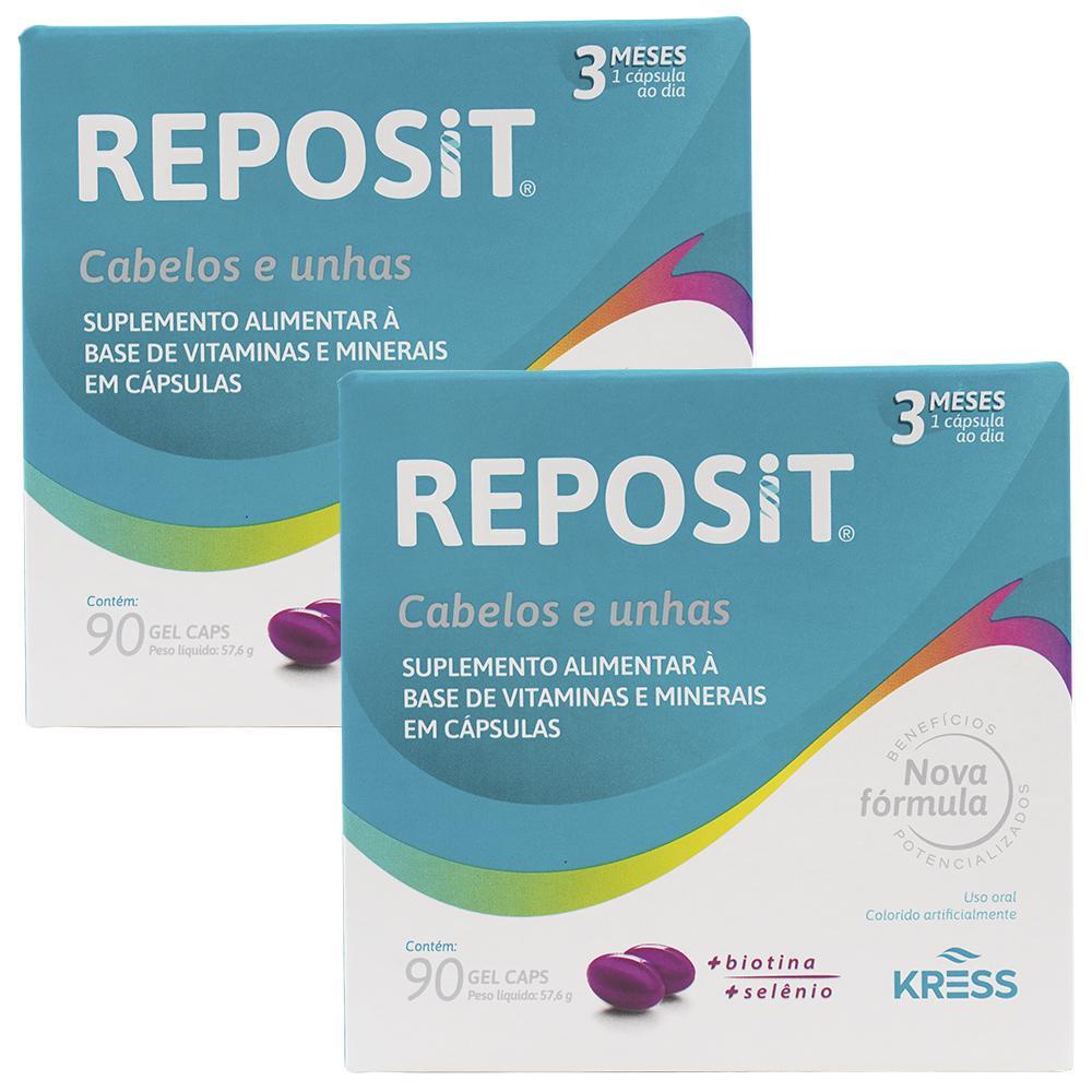 Kit 2 Reposit Cabelos e Unhas 90 Cápsulas Kress | Shopee Brasil