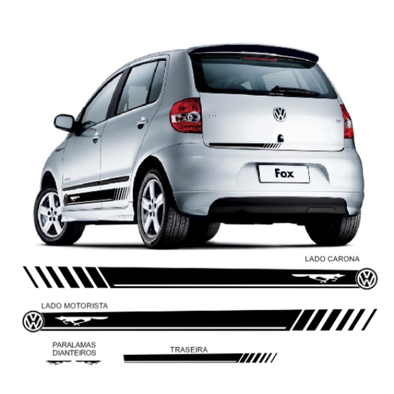 Kit 5 Adesivo Fox Vw Volkswagem Sport Faixa Acessórios | Shopee Brasil