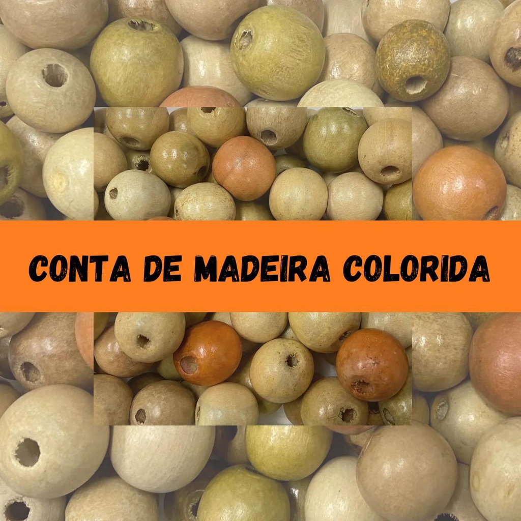 Conta de Madeira Colorida - 350 gramas | Shopee Brasil